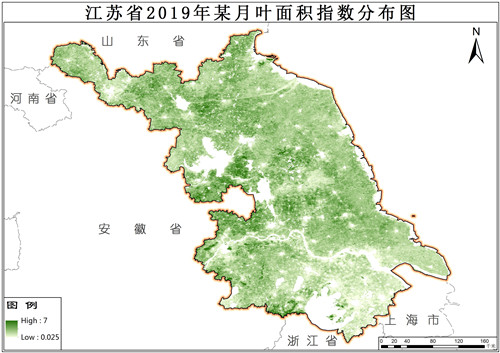 江苏省2019年叶面积指数逐月数据 地理遥感生态网