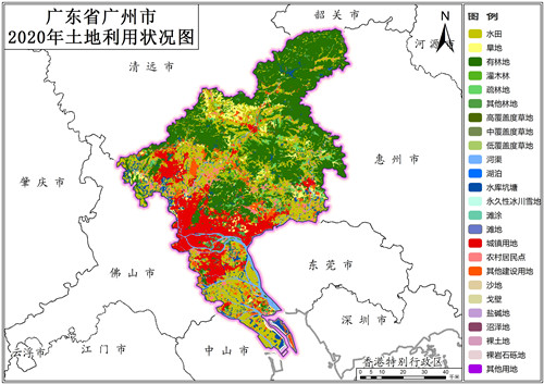 2020年广东省广州市土地利用数据 地理遥感生态网