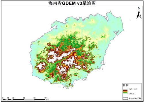 海南省ASTER GDEM v3数字高程数据-地理遥感生态网